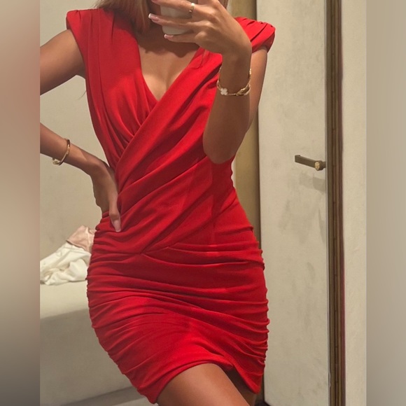 Balmain | Dresses | Balmain Red Dress | Poshmark